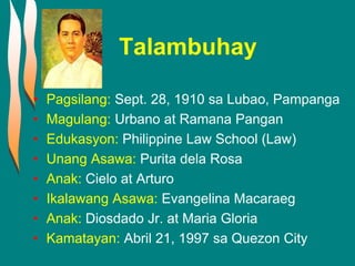 Diosdado Macapagal Talambuhay