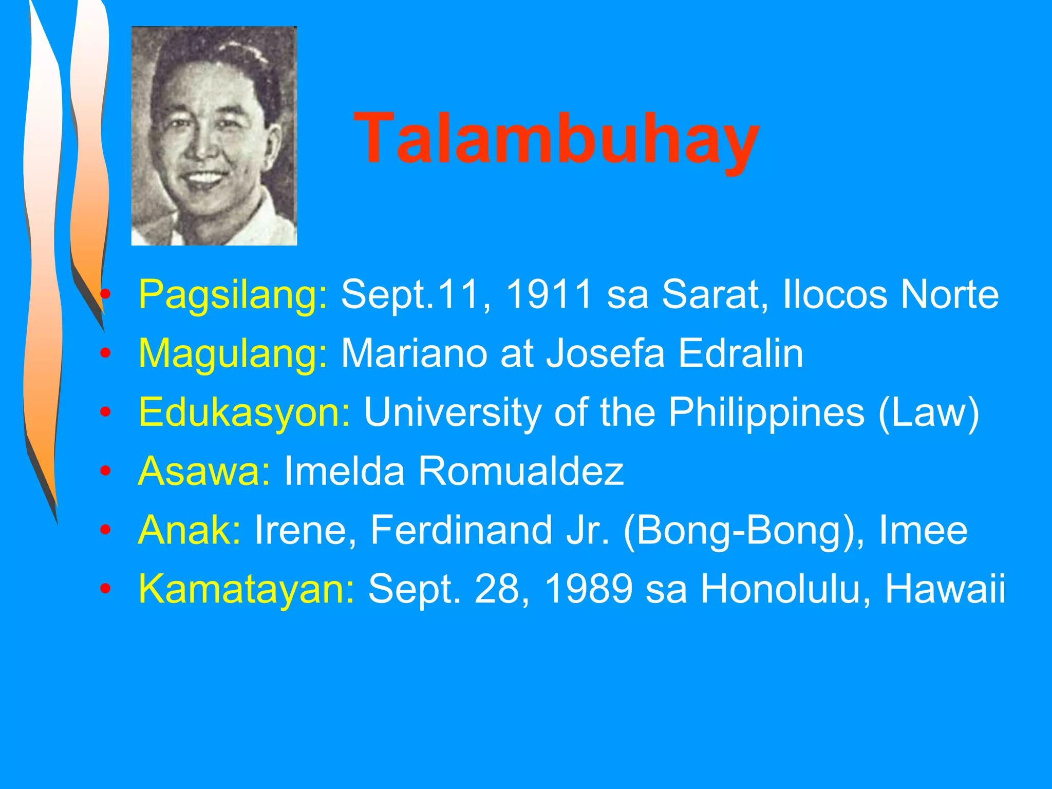 Ferdinand Marcos Talambuhay