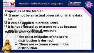 Measures of Central Tendency: Mean, Median, and Mode for Grouped data | PPTX