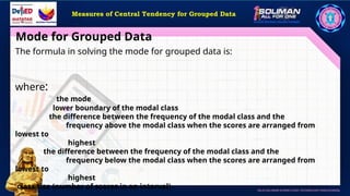 Measures of Central Tendency: Mean, Median, and Mode for Grouped data ...