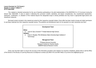 Q4_LE_TLE-8_Lesson-1_Week-1.pdfhhffyhggv | PDF