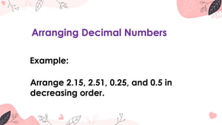 Comparing and Arranging Decimals | PDF