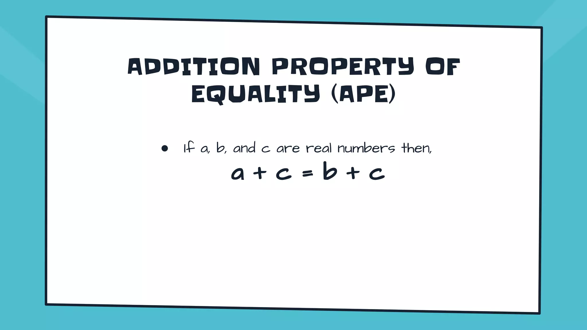 Addition and Subtraction Property of Equality | PDF