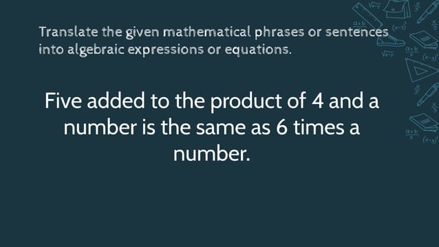 Translating Mathematical Phrases into Algebraic Expressions or ...