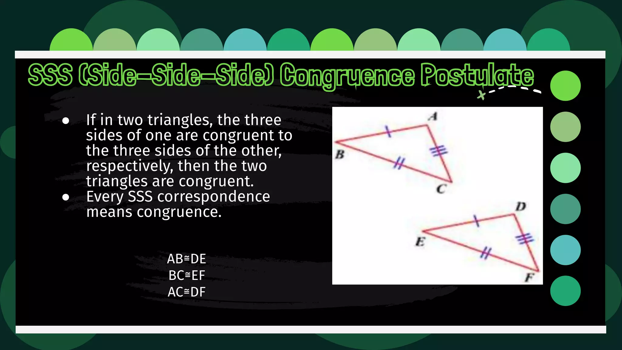 Congruence Postulates for Triangles | PDF