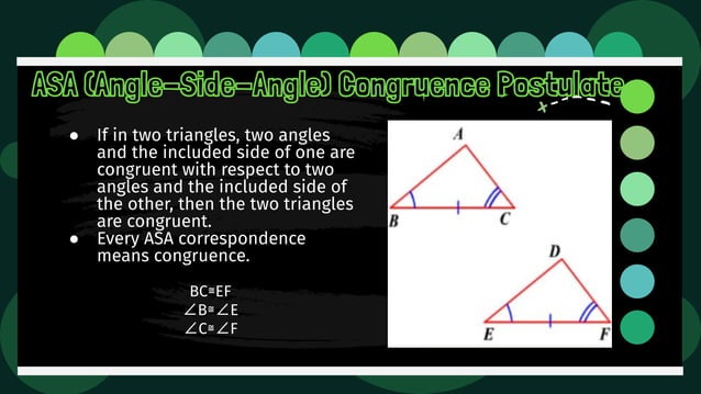 Congruence Postulates for Triangles | PDF
