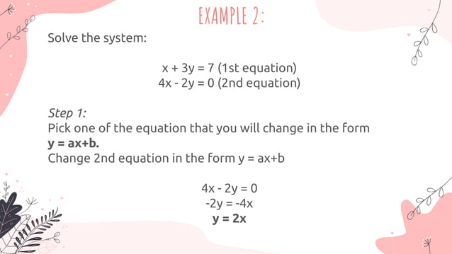 Substitution Method of Systems of Linear Equations | PDF | Physics | Science