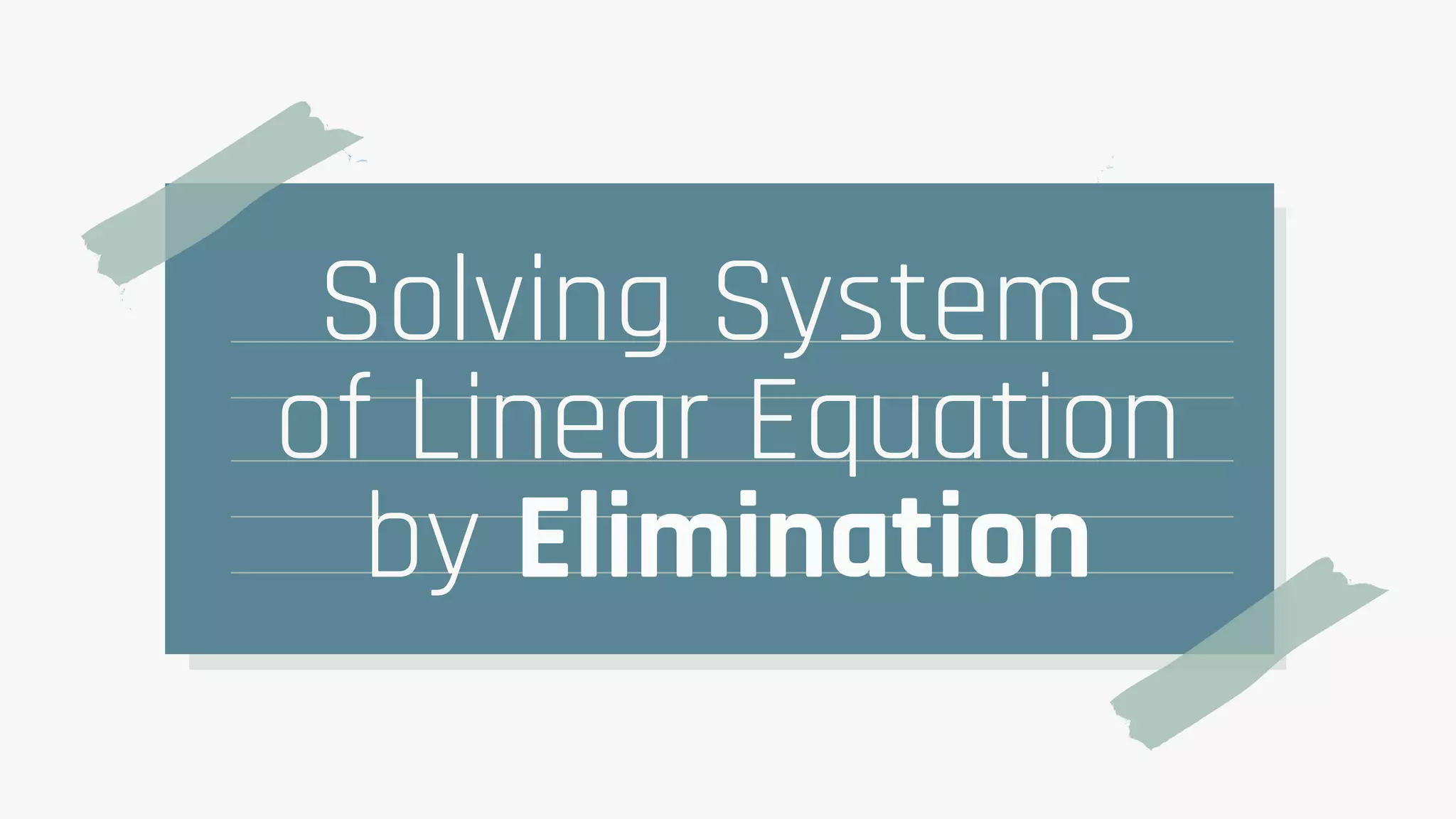 Elimination of Systems of Linear Equation | PDF | Physics | Science