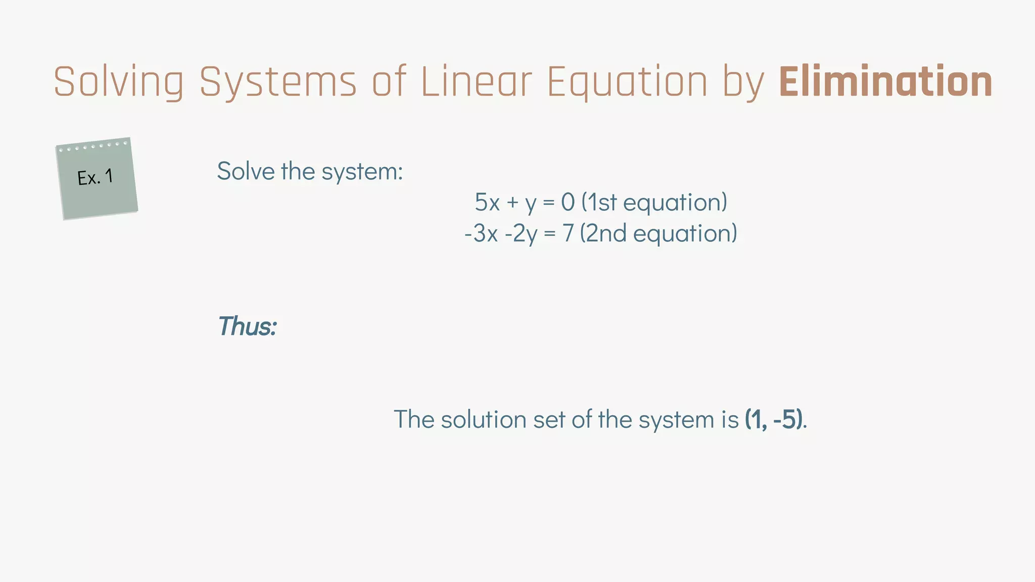 Elimination of Systems of Linear Equation | PPT