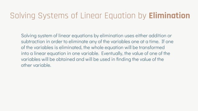 Elimination of Systems of Linear Equation | PDF | Physics | Science
