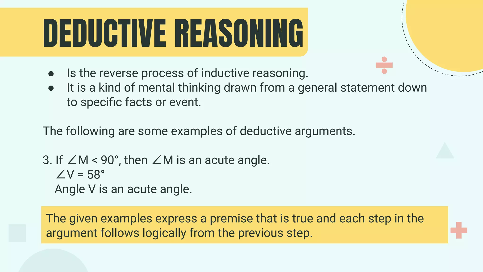 Inductive and Deductive Reasoning | PDF