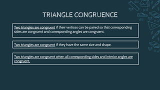 Introduction to Triangle Congruence | PDF