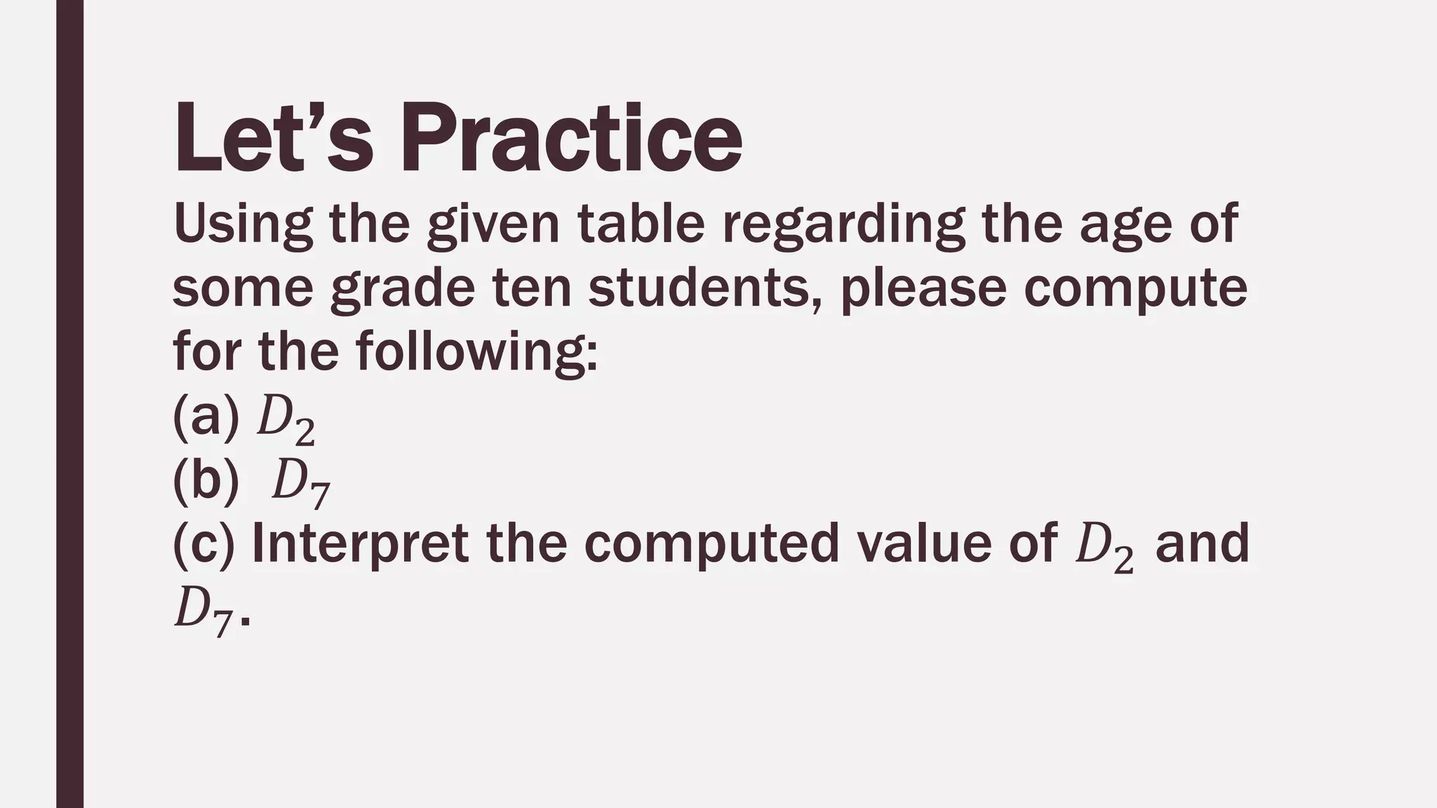 Q4 observation measures of position for grouped data ppt | PPTX