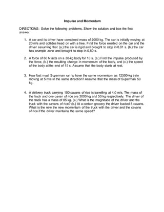 Impulse and Momentum | PDF