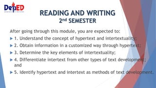 Reading and Writing Skills 11 quarter 4 melc 1 | PPTX
