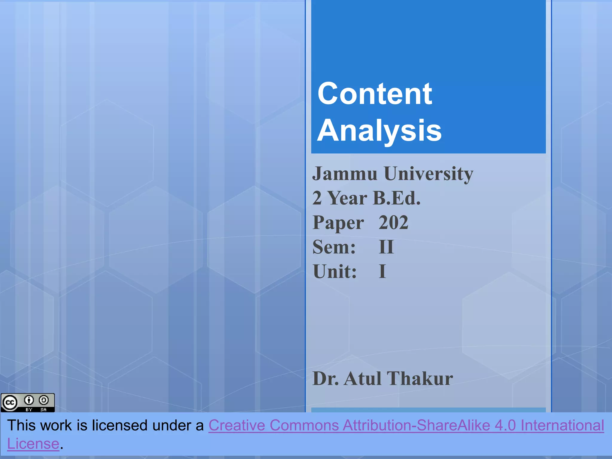Content analysis | PPTX