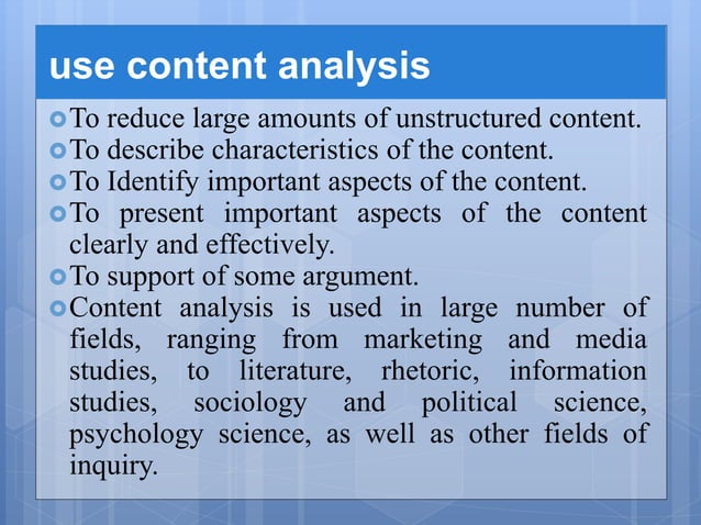 Content analysis