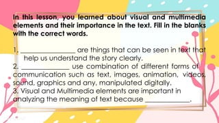 ANALYZING VISUAL AND MULTIMEDIA ELEMENTS | PPTX
