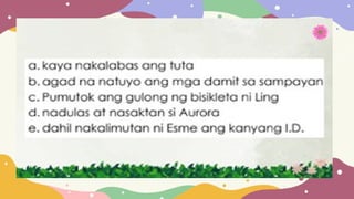 Paggawa ng Dayagram ng Ugnayang sanhi at bunga | PPTX
