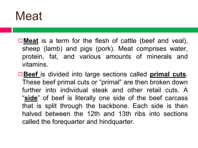 Q4_WEEK 2-COOKING MEAT CUTS | PPTX | Cooking | Food & Drink