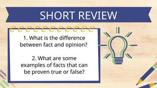 Identifying Details taht Support the Main Idea through Facts and ...
