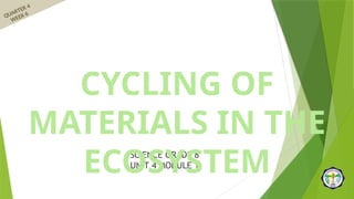 Grade 8 Cycling of Materials in the Ecosystem | PPTX