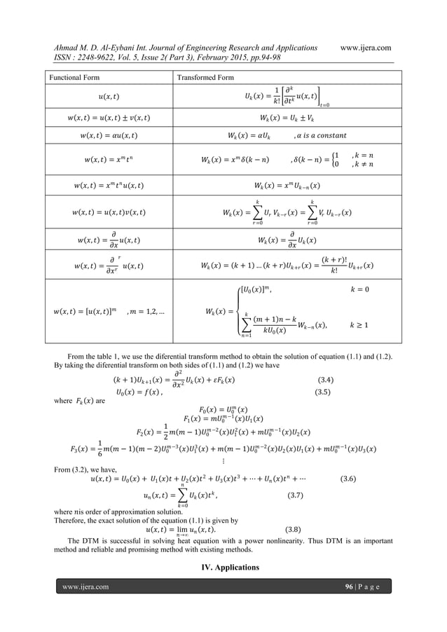 Adomian decomposition Method and Differential Transform Method to solve the Heat Equations with ...
