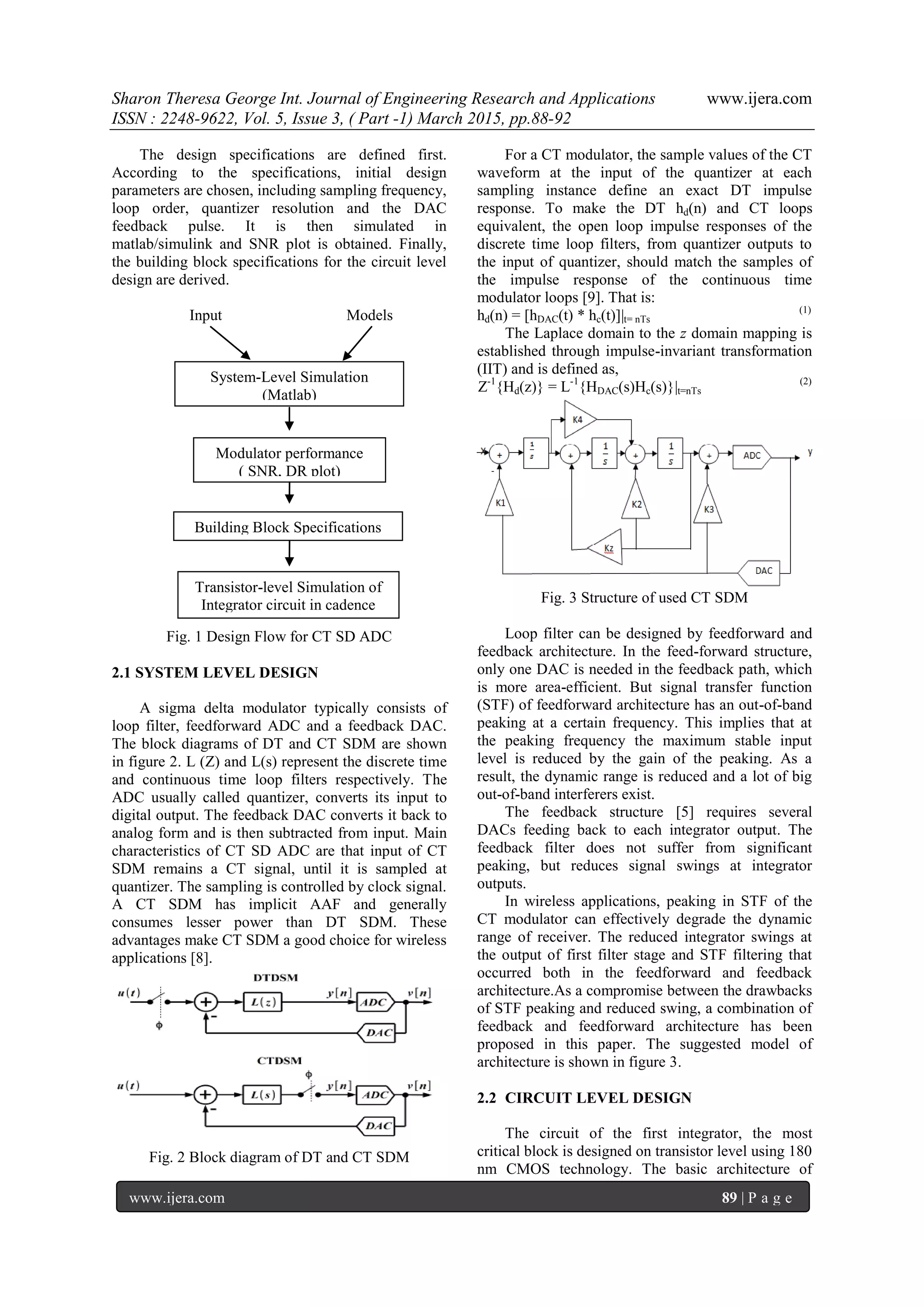 Design of Continuous Time Multibit Sigma Delta ADC for Next Generation Wireless Applications ...