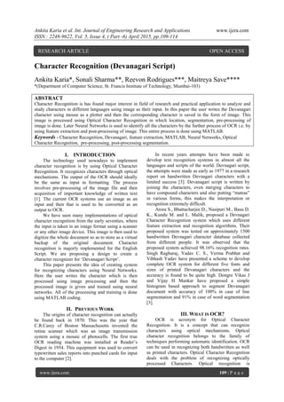 Character Recognition (Devanagari Script) | PDF | Desktop Publishing | Computer Software and ...