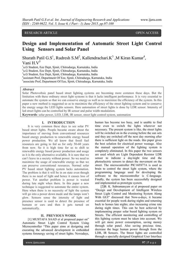 Design and Implementation of Automatic Street Light Control Using ...