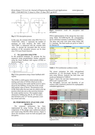Design And Implementation Of Tiny Encryption Algorithm | PDF