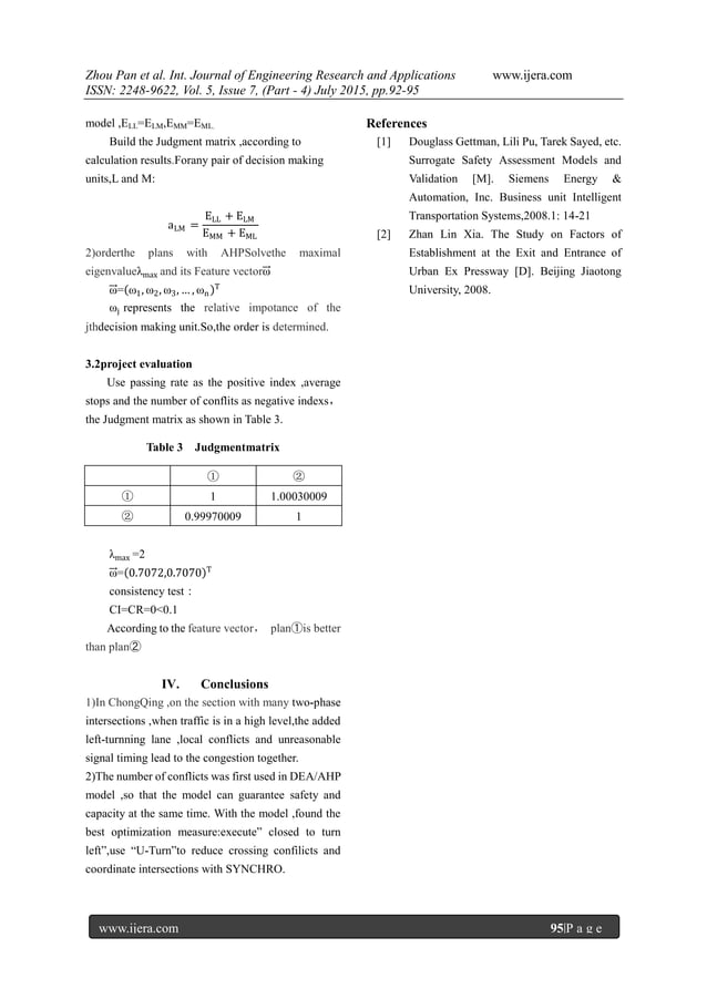 The study on optimization measures of congestion on main roads in ChongQing | PDF
