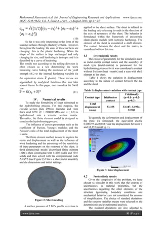 Probabilistic approach to study the hydroformed sheet | PDF
