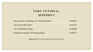 Tort I - Tutorial Q&A | PPTX