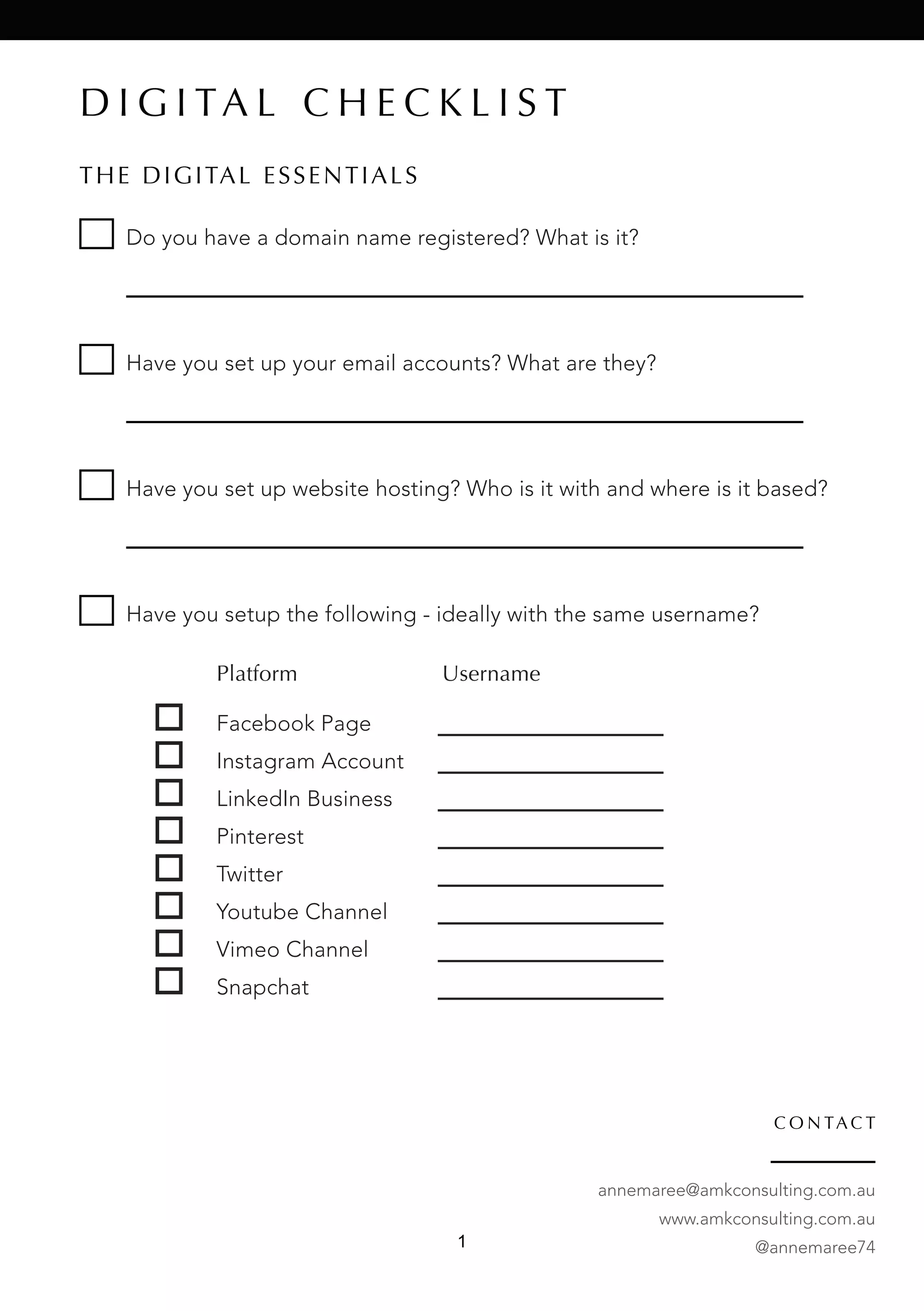 Checklist digital marketing | PDF