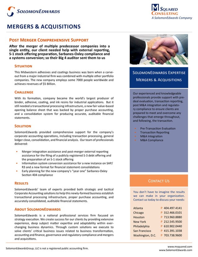 Tras case study mergers and acquisitions post merger comprehensive ...