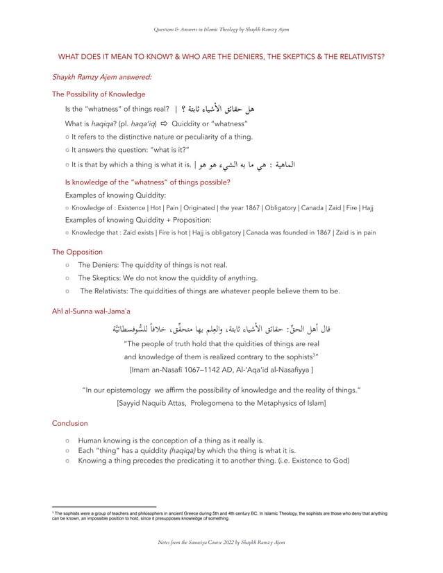 Q6 WHAT DOES IT MEAN TO KNOW RAMZY AJEM | PDF | Islam | Religion & Spirituality