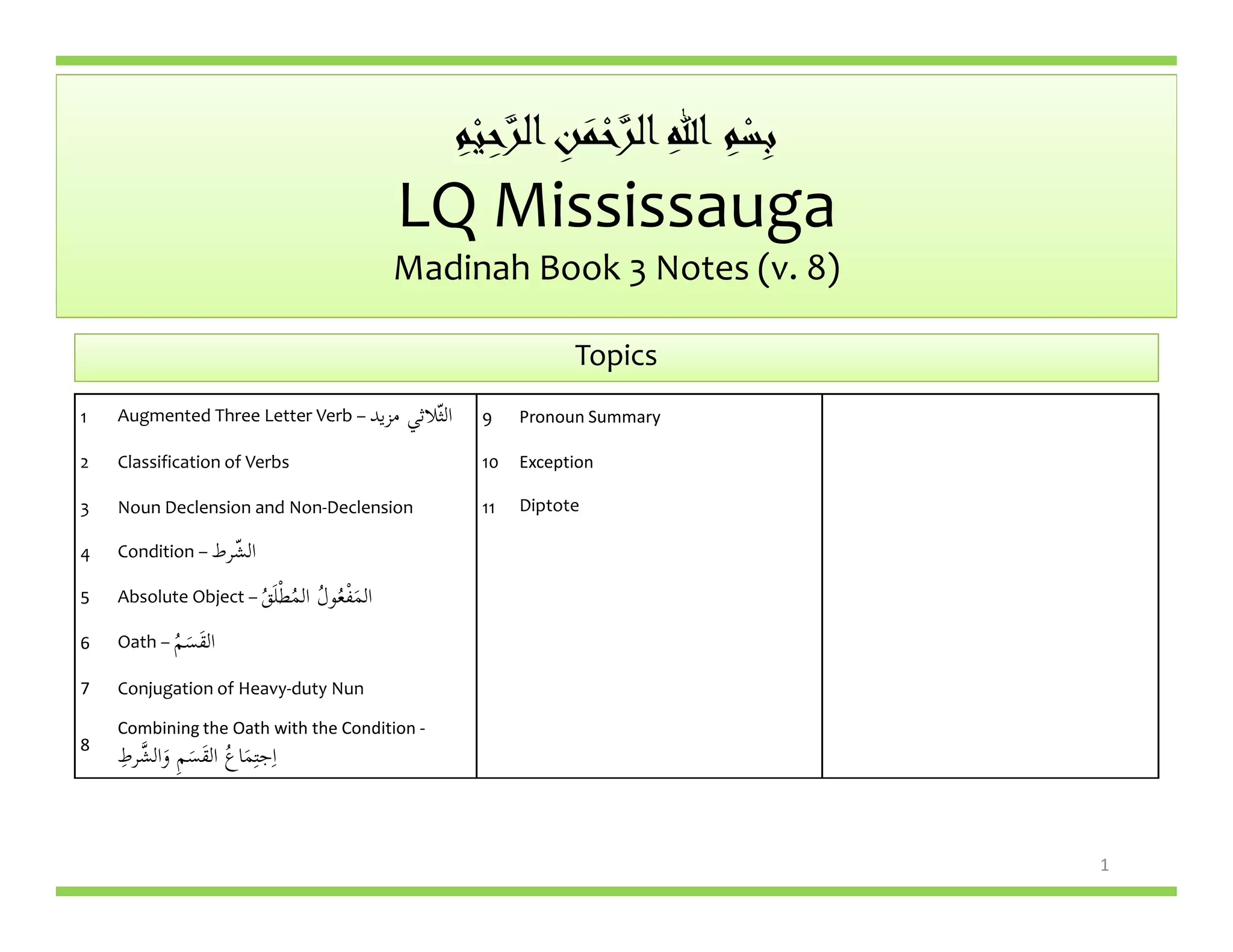 Madinah-book-3-notes-v8 | PDF