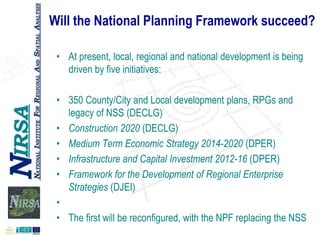 Why the National Spatial Strategy failed and prospects for the National ...