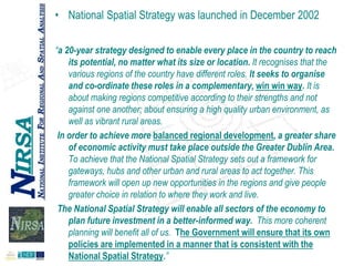 Why the National Spatial Strategy failed and prospects for the National ...