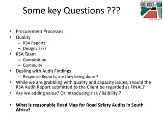 Current status of road safety audits | PPTX