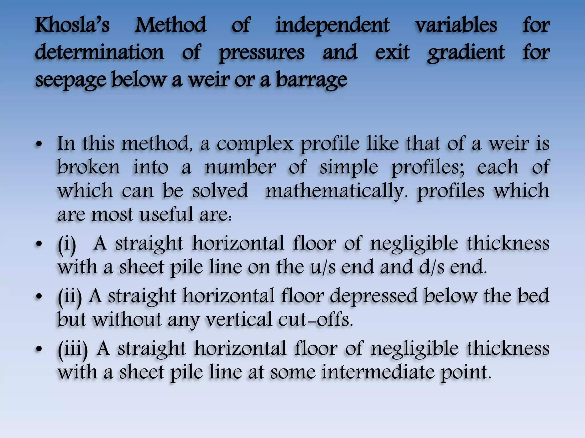Theory for impervious floor | PPTX