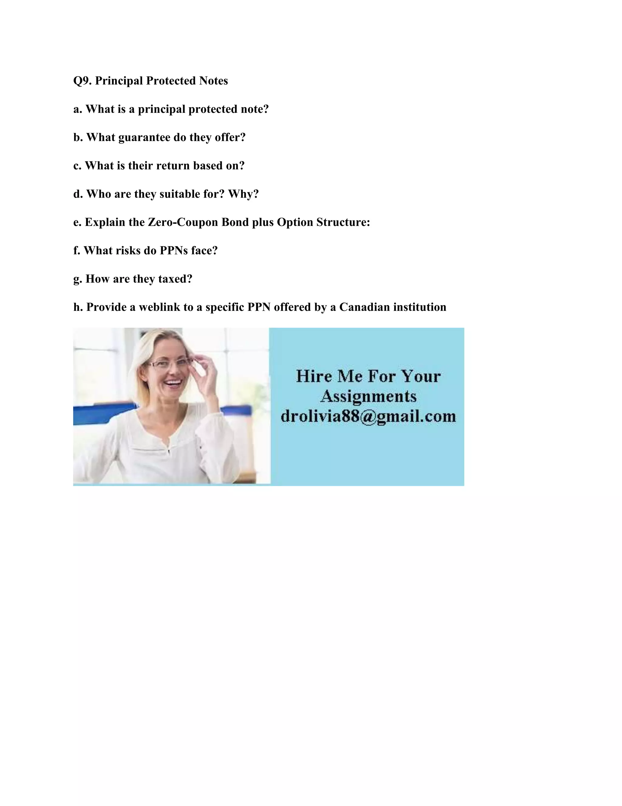 Q9- Principal Protected Notes a- What is a principal pr.docx | Business ...