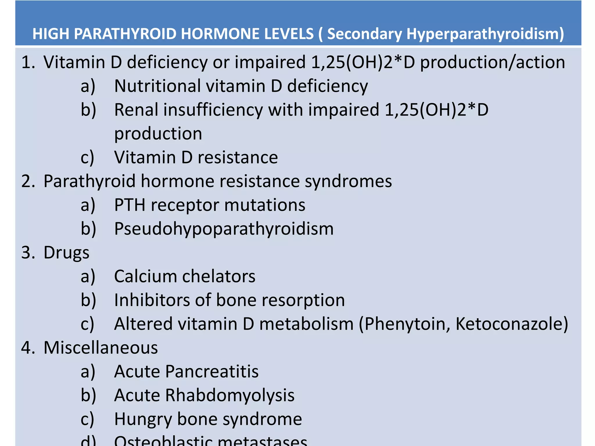 Calcium metabolism and parathyroid disorders | PPTX