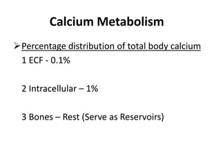 Calcium metabolism and parathyroid disorders | PPTX