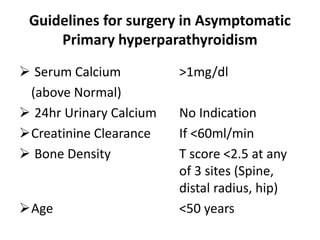 Calcium metabolism and parathyroid disorders | PPTX