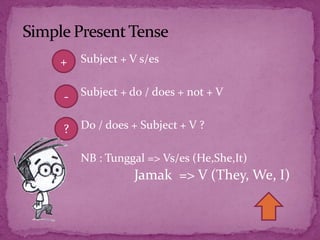 Simple present tense | PDF