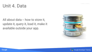 Android developer fundamentals training overview part I | PPTX