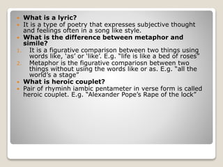 literary forms and movements | PPTX