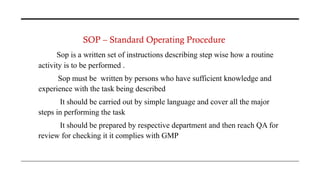 STANDARD OPERATING PROCEDURE - VI SEMESTER B.PHARM | PPTX